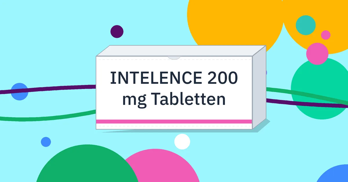 Symbolbild: Packung mit der Aufschrift INTELENCE 200 mg Tabletten (PZN 10390999) – Verfügbarkeit und Bezug in Apotheken in Frankfurt am Main