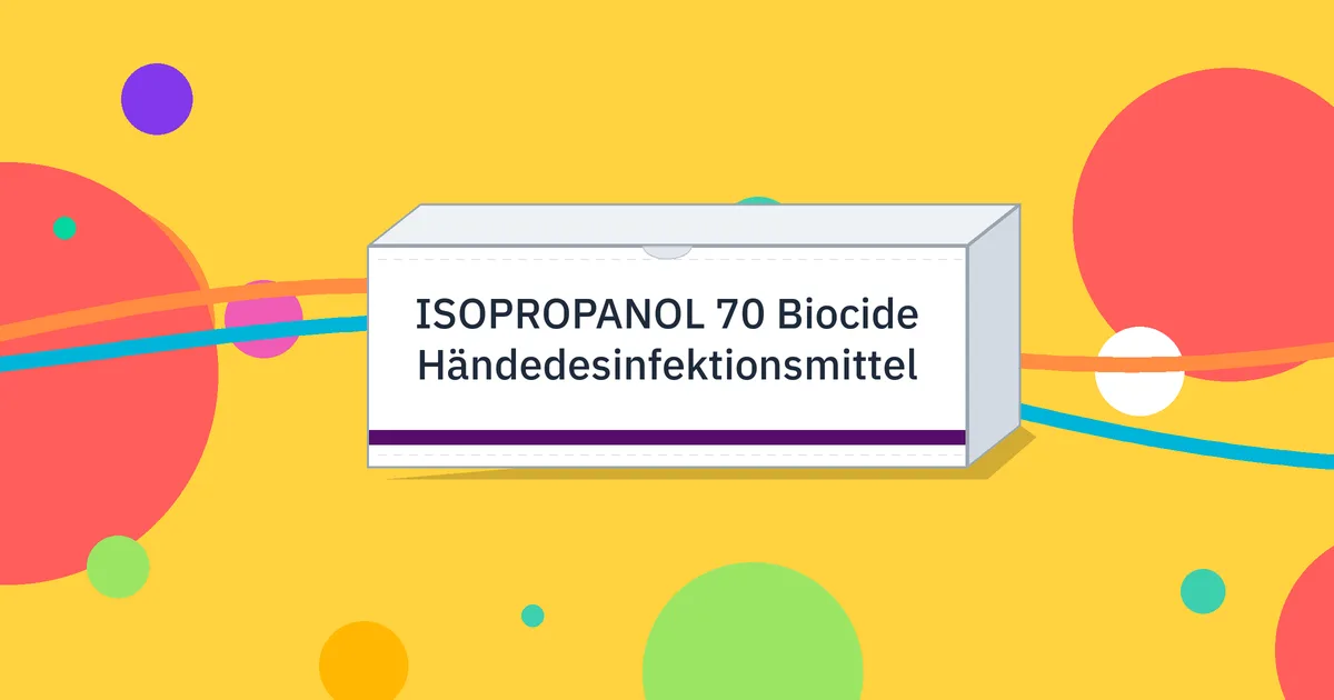 Symbolbild: Packung mit der Aufschrift ISOPROPANOL 70 Biocide Händedesinfektionsmittel (PZN 19178203) – Verfügbarkeit und Bezug in Apotheken in Frankfurt am Main