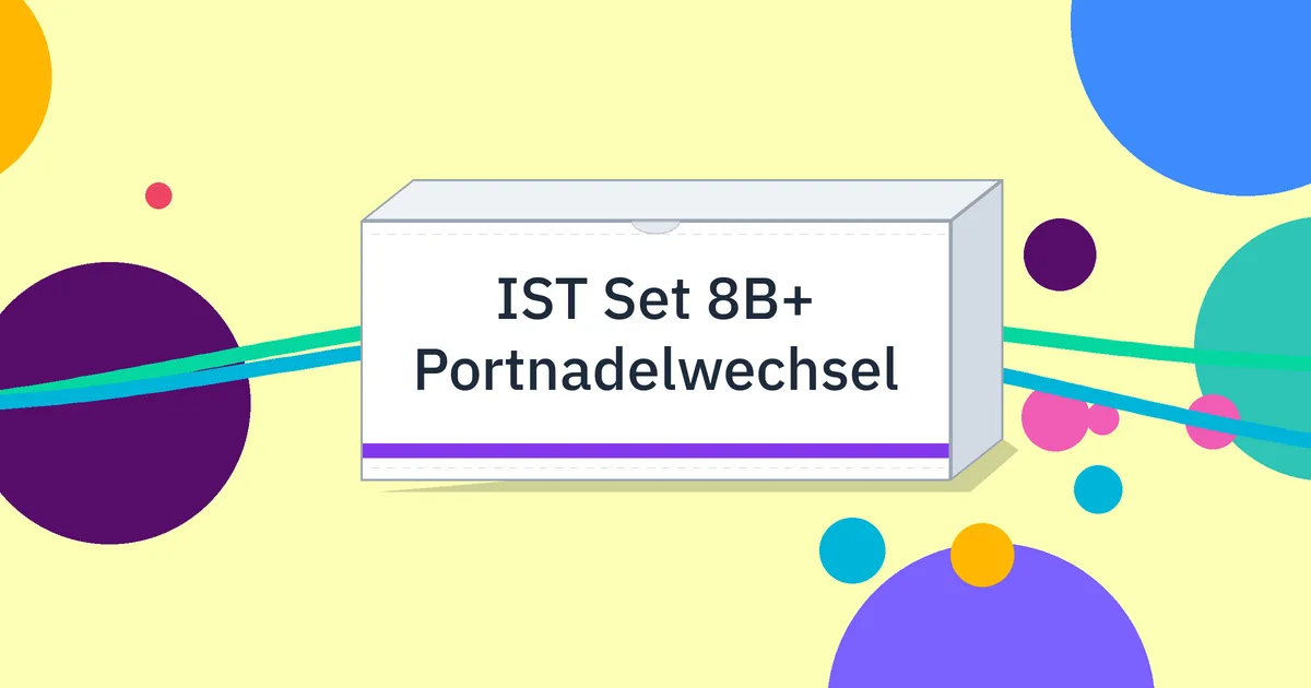 Symbolbild: Packung mit der Aufschrift IST Set 8B+ Portnadelwechsel (PZN 11167134) – Verfügbarkeit und Bezug in Apotheken in Frankfurt am Main