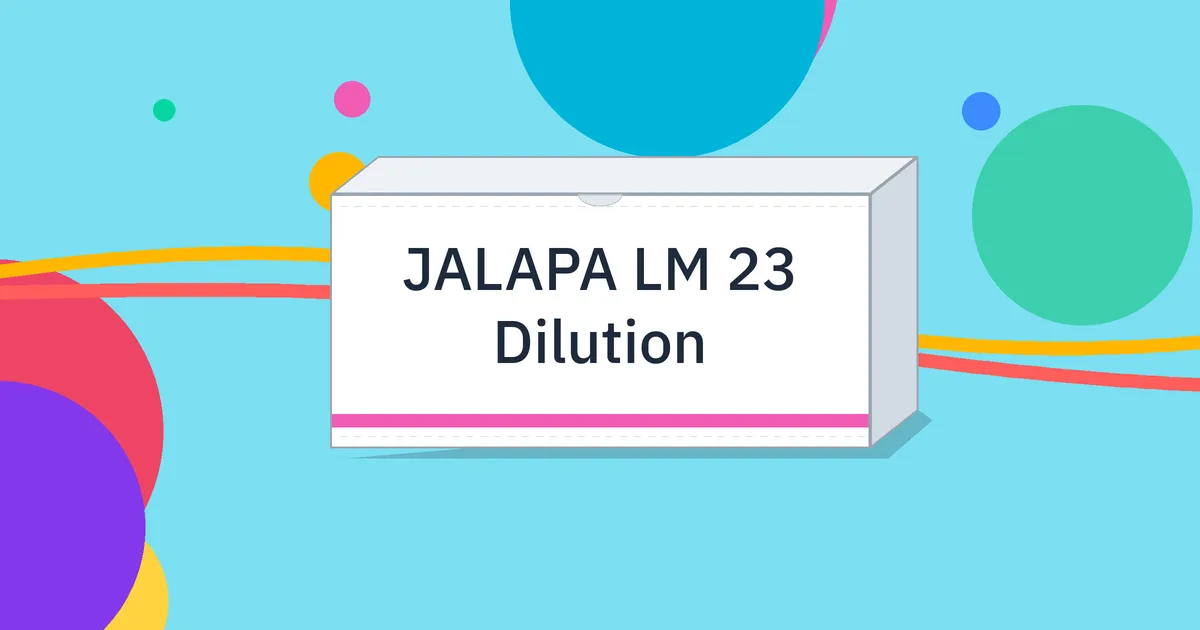 Symbolbild: Packung mit der Aufschrift JALAPA LM 23 Dilution (PZN 13561993) – Verfügbarkeit und Bezug in Apotheken in Frankfurt am Main
