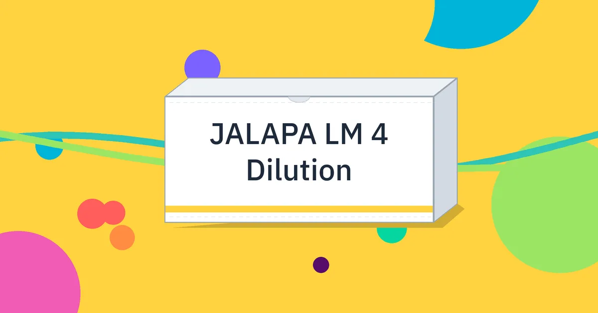 Symbolbild: Packung mit der Aufschrift JALAPA LM 4 Dilution (PZN 13561763) – Verfügbarkeit und Bezug in Apotheken in Frankfurt am Main