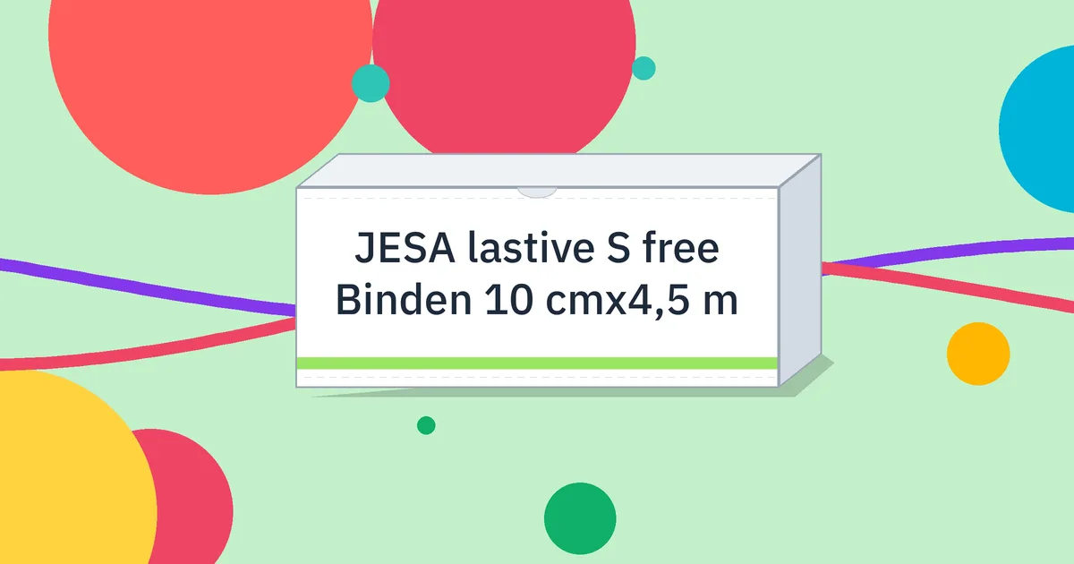 Symbolbild: Packung mit der Aufschrift JESA lastive S free Binden 10 cmx4,5 m (PZN 11230559) – Verfügbarkeit und Bezug in Apotheken in Frankfurt am Main