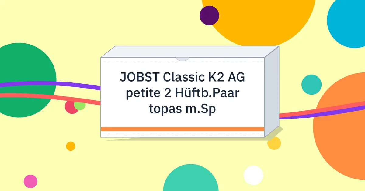 Symbolbild: Packung mit der Aufschrift JOBST Classic K2 AG petite 2 Hüftb.Paar topas m.Sp (PZN 13064987) – Verfügbarkeit und Bezug in Apotheken in Frankfurt am Main
