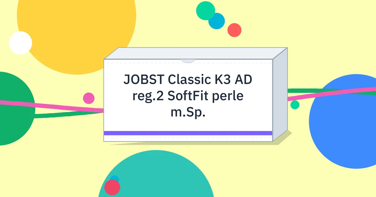 Symbolbild: Packung mit der Aufschrift JOBST Classic K3 AD reg.2 SoftFit perle m.Sp. (PZN 14223873) – Verfügbarkeit und Bezug in Apotheken in Frankfurt am Main