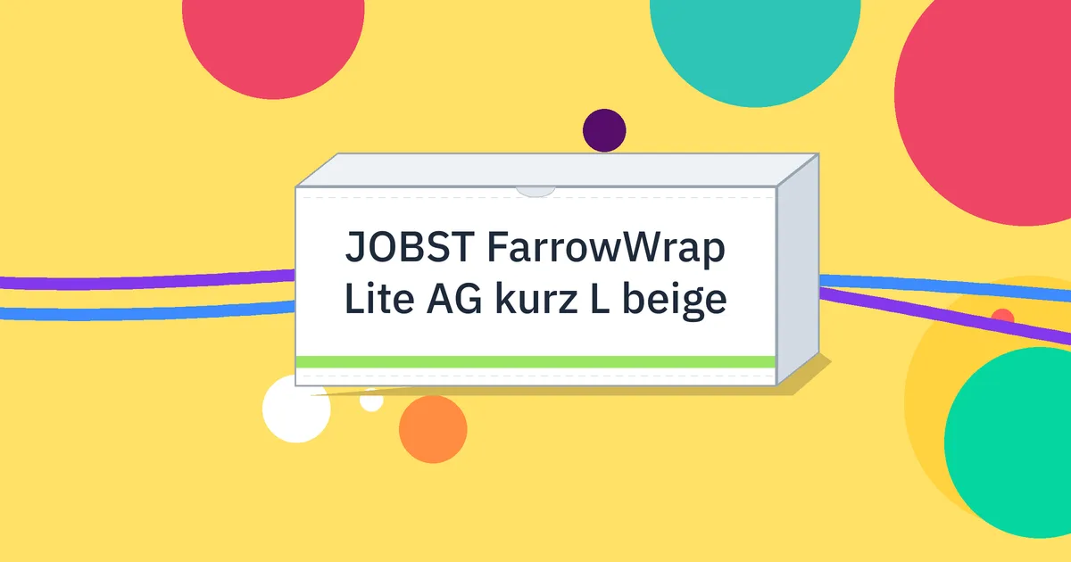 Symbolbild: Packung mit der Aufschrift JOBST FarrowWrap Lite AG kurz L beige (PZN 13870725) – Verfügbarkeit und Bezug in Apotheken in Frankfurt am Main