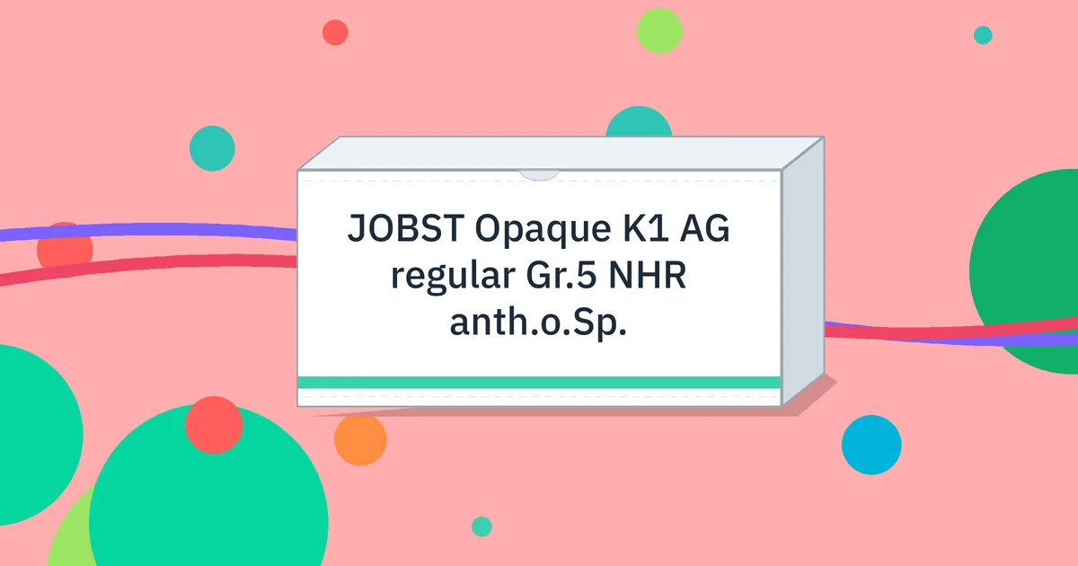 Symbolbild: Packung mit der Aufschrift JOBST Opaque K1 AG regular Gr.5 NHR anth.o.Sp. (PZN 16267917) – Verfügbarkeit und Bezug in Apotheken in Frankfurt am Main