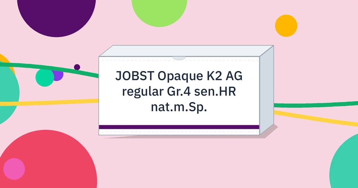 Symbolbild: Packung mit der Aufschrift JOBST Opaque K2 AG regular Gr.4 sen.HR nat.m.Sp. (PZN 12142544) – Verfügbarkeit und Bezug in Apotheken in Frankfurt am Main