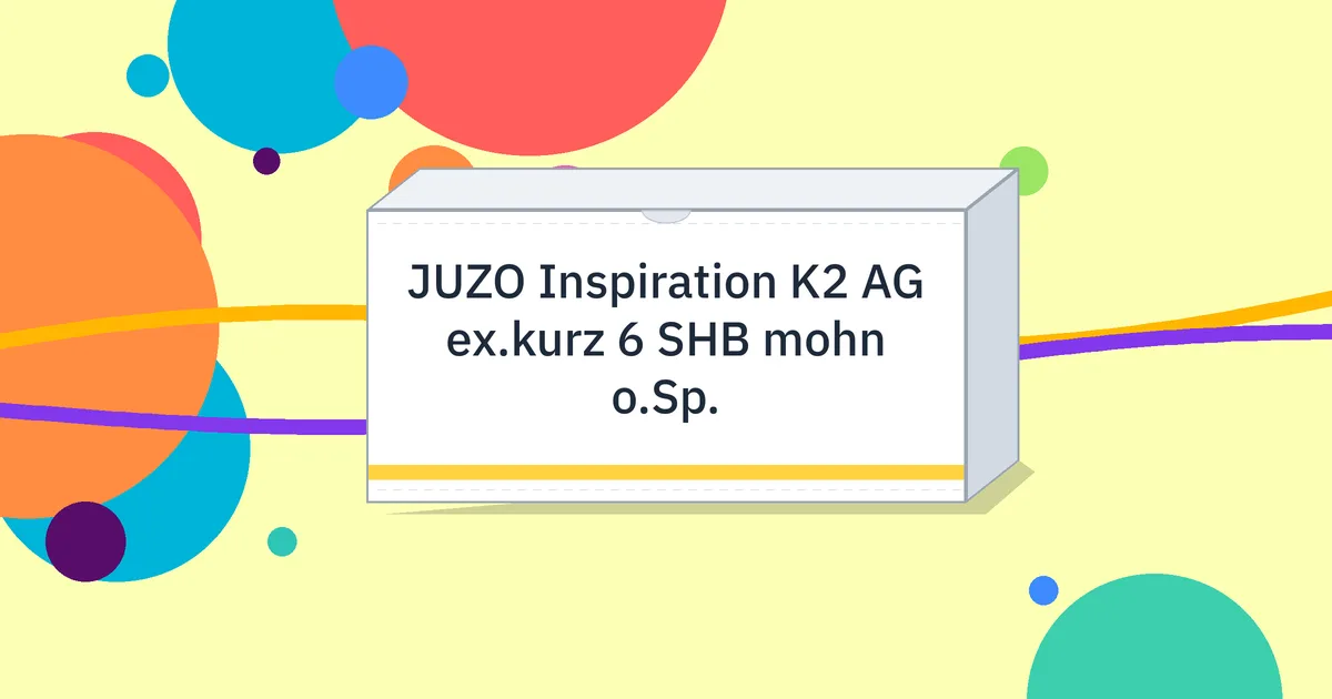 Symbolbild: Packung mit der Aufschrift JUZO Inspiration K2 AG ex.kurz 6 SHB mohn o.Sp. (PZN 14925730) – Verfügbarkeit und Bezug in Apotheken in Frankfurt am Main