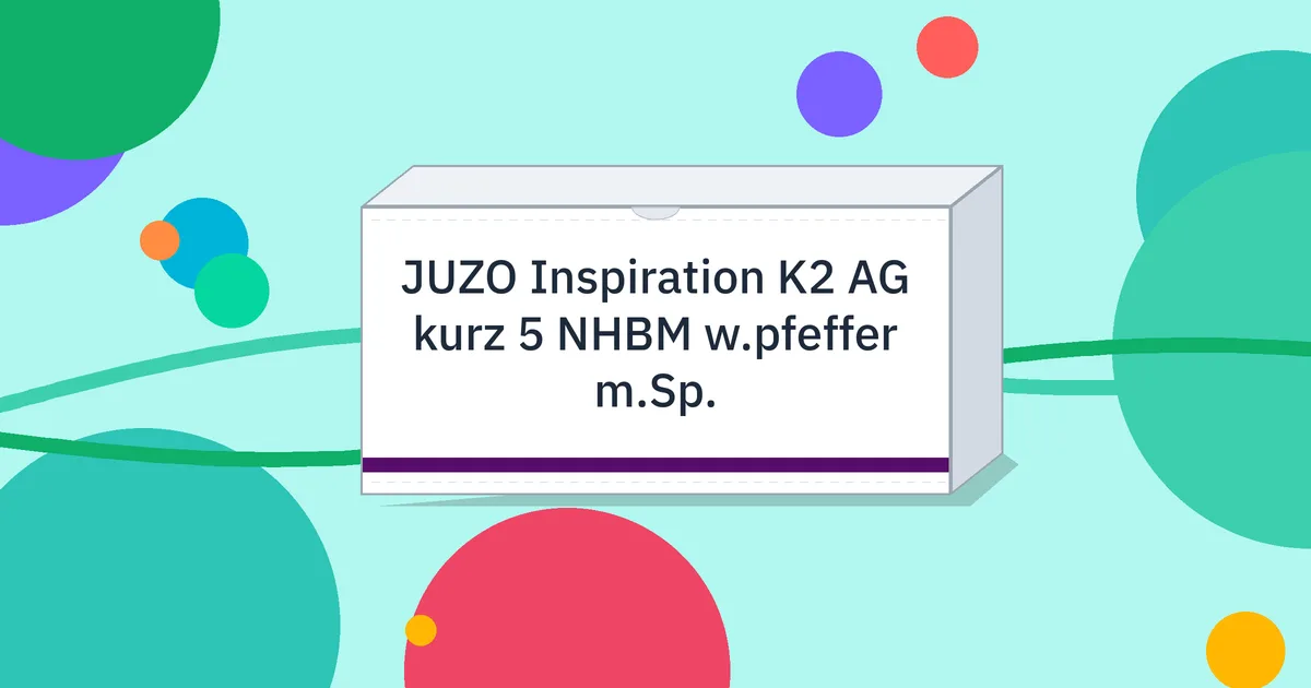 Symbolbild: Packung mit der Aufschrift JUZO Inspiration K2 AG kurz 5 NHBM w.pfeffer m.Sp. (PZN 14923139) – Verfügbarkeit und Bezug in Apotheken in Frankfurt am Main