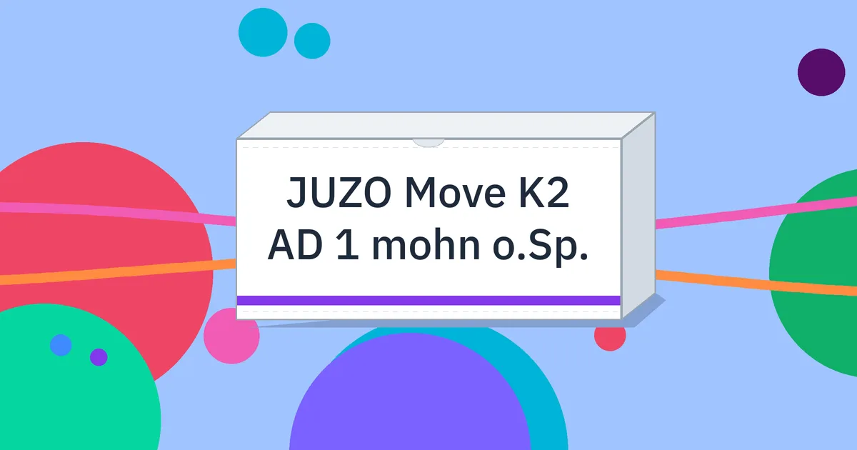 Symbolbild: Packung mit der Aufschrift JUZO Move K2 AD 1 mohn o.Sp. (PZN 18539538) – Verfügbarkeit und Bezug in Apotheken in Frankfurt am Main