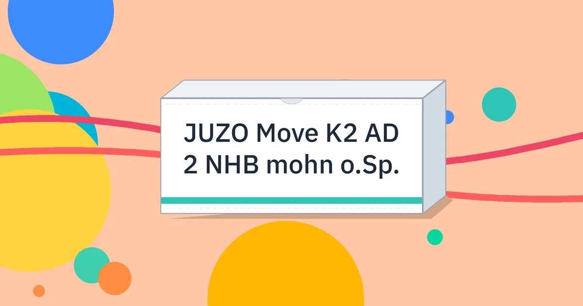 Symbolbild: Packung mit der Aufschrift JUZO Move K2 AD 2 NHB mohn o.Sp. (PZN 18539774) – Verfügbarkeit und Bezug in Apotheken in Frankfurt am Main