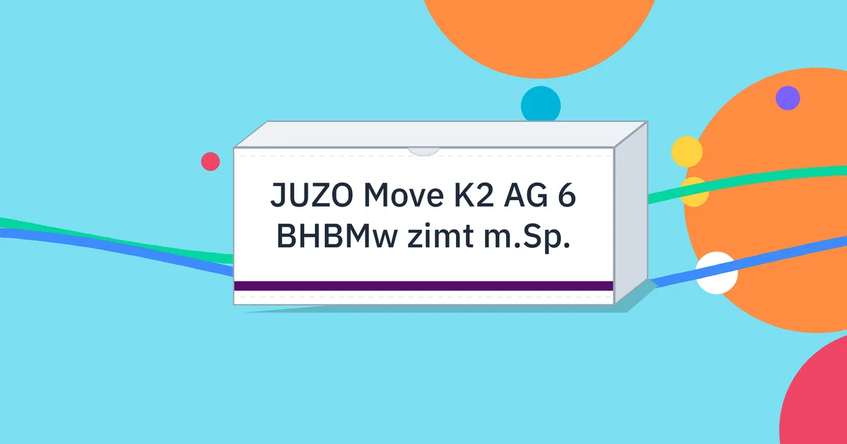 Symbolbild: Packung mit der Aufschrift JUZO Move K2 AG 6 BHBMw zimt m.Sp. (PZN 18524867) – Verfügbarkeit und Bezug in Apotheken in Frankfurt am Main