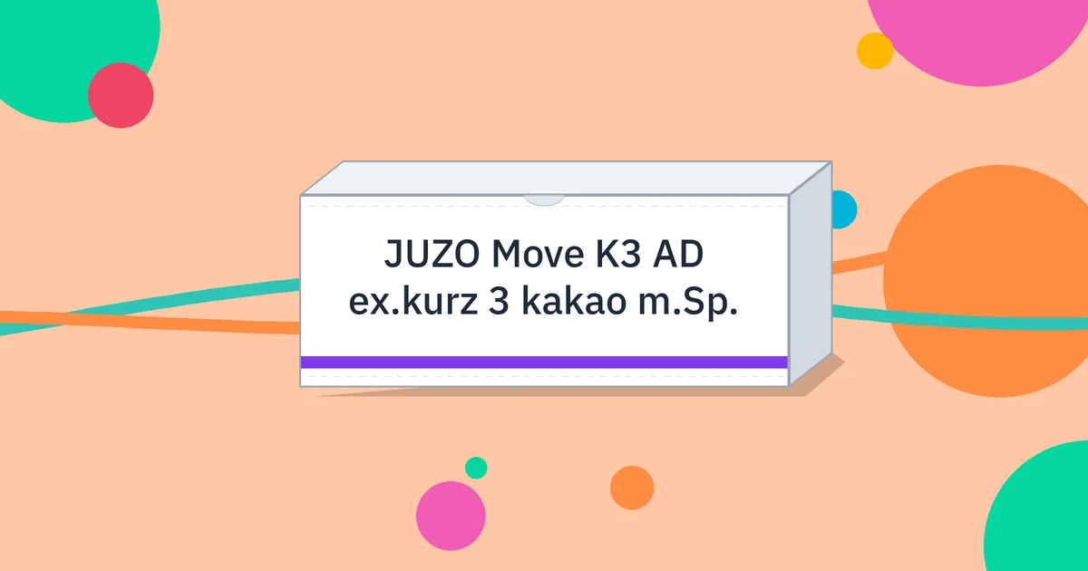 Symbolbild: Packung mit der Aufschrift JUZO Move K3 AD ex.kurz 3 kakao m.Sp. (PZN 18573297) – Verfügbarkeit und Bezug in Apotheken in Frankfurt am Main