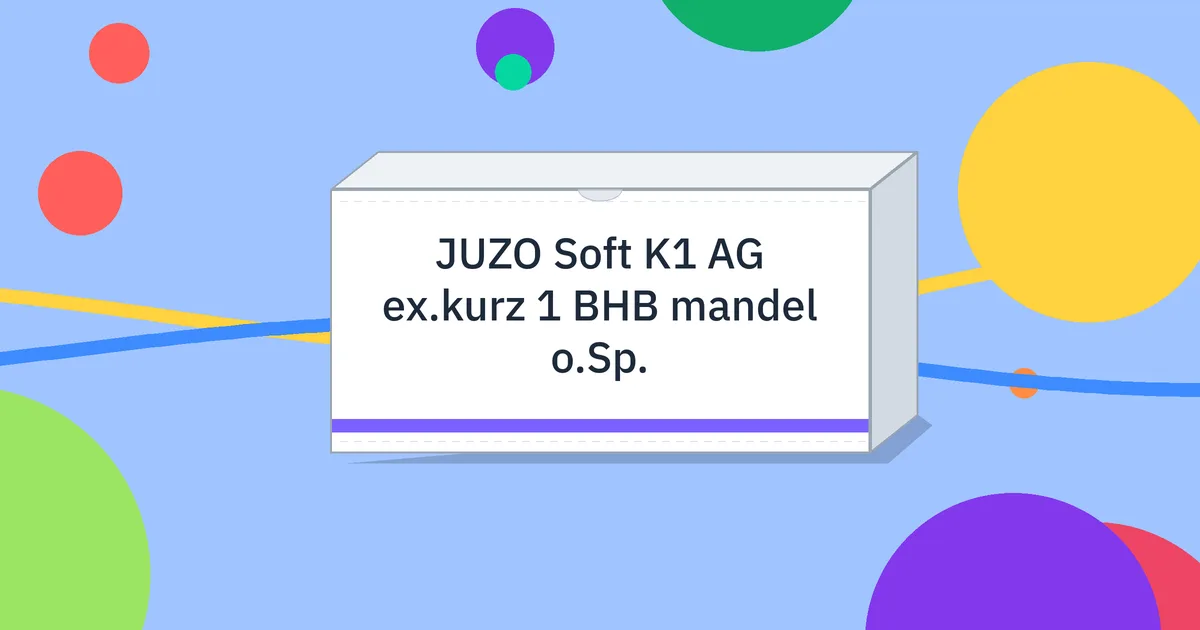 Symbolbild: Packung mit der Aufschrift JUZO Soft K1 AG ex.kurz 1 BHB mandel o.Sp. (PZN 14824331) – Verfügbarkeit und Bezug in Apotheken in Frankfurt am Main