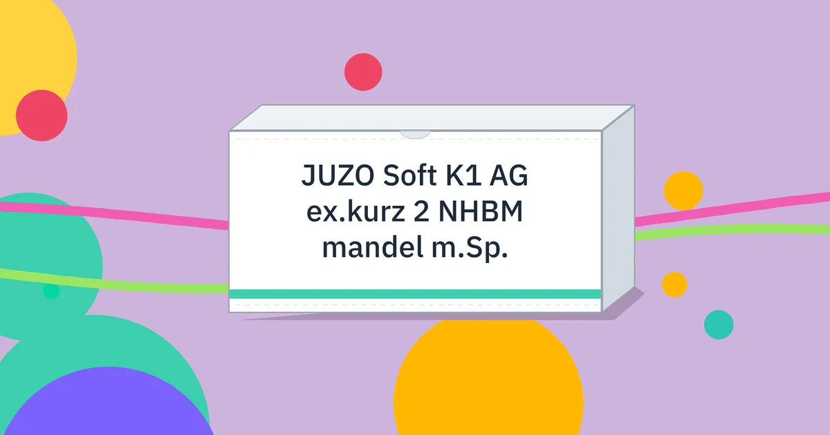 Symbolbild: Packung mit der Aufschrift JUZO Soft K1 AG ex.kurz 2 NHBM mandel m.Sp. (PZN 15017064) – Verfügbarkeit und Bezug in Apotheken in Frankfurt am Main
