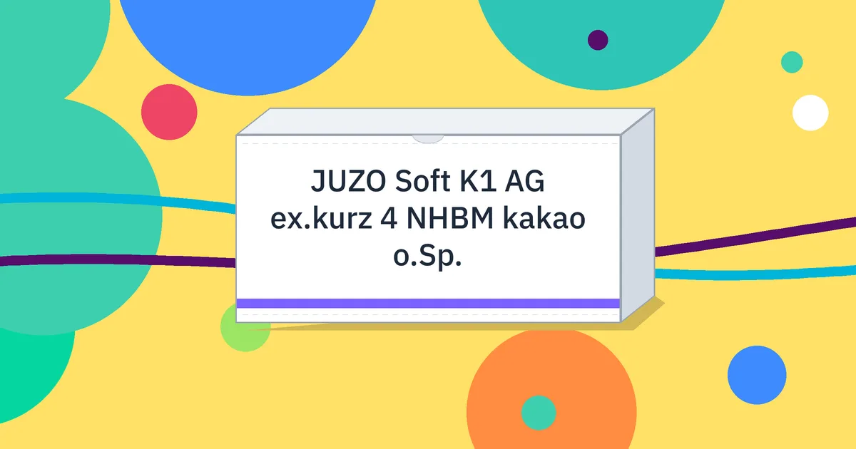 Symbolbild: Packung mit der Aufschrift JUZO Soft K1 AG ex.kurz 4 NHBM kakao o.Sp. (PZN 14996871) – Verfügbarkeit und Bezug in Apotheken in Frankfurt am Main