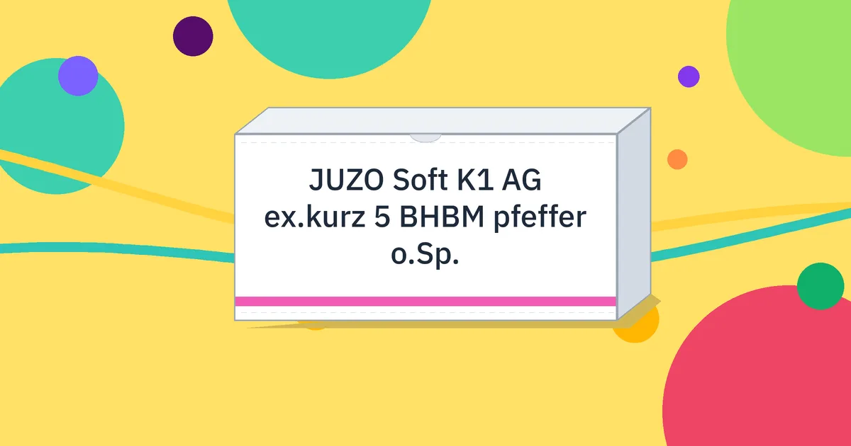 Symbolbild: Packung mit der Aufschrift JUZO Soft K1 AG ex.kurz 5 BHBM pfeffer o.Sp. (PZN 14858152) – Verfügbarkeit und Bezug in Apotheken in Frankfurt am Main