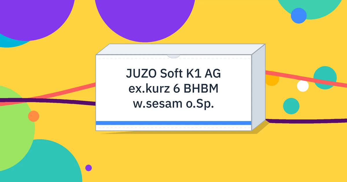 Symbolbild: Packung mit der Aufschrift JUZO Soft K1 AG ex.kurz 6 BHBM w.sesam o.Sp. (PZN 14866200) – Verfügbarkeit und Bezug in Apotheken in Frankfurt am Main