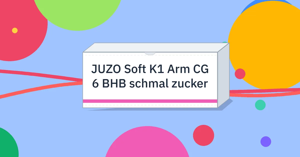 Symbolbild: Packung mit der Aufschrift JUZO Soft K1 Arm CG 6 BHB schmal zucker (PZN 15507443) – Verfügbarkeit und Bezug in Apotheken in Frankfurt am Main