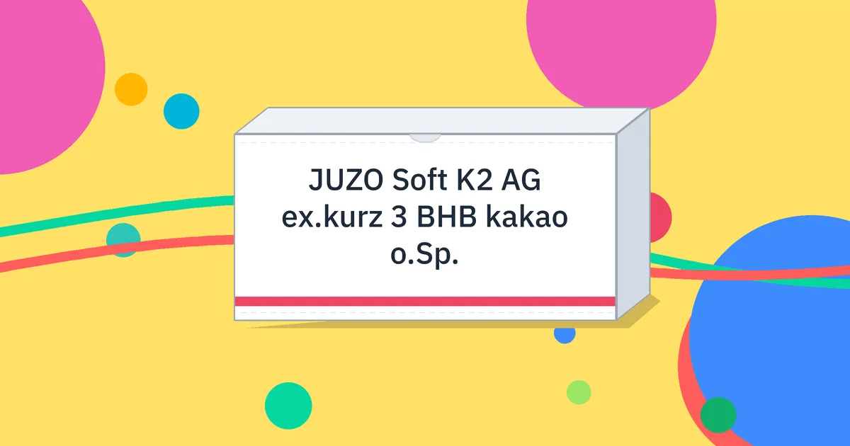 Symbolbild: Packung mit der Aufschrift JUZO Soft K2 AG ex.kurz 3 BHB kakao o.Sp. (PZN 14828493) – Verfügbarkeit und Bezug in Apotheken in Frankfurt am Main