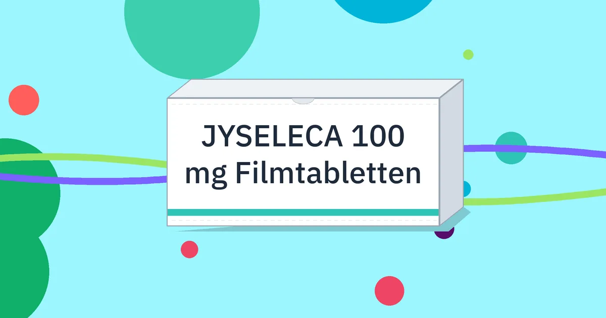 Symbolbild: Packung mit der Aufschrift JYSELECA 100 mg Filmtabletten (PZN 19547830) – Verfügbarkeit und Bezug in Apotheken in Frankfurt am Main