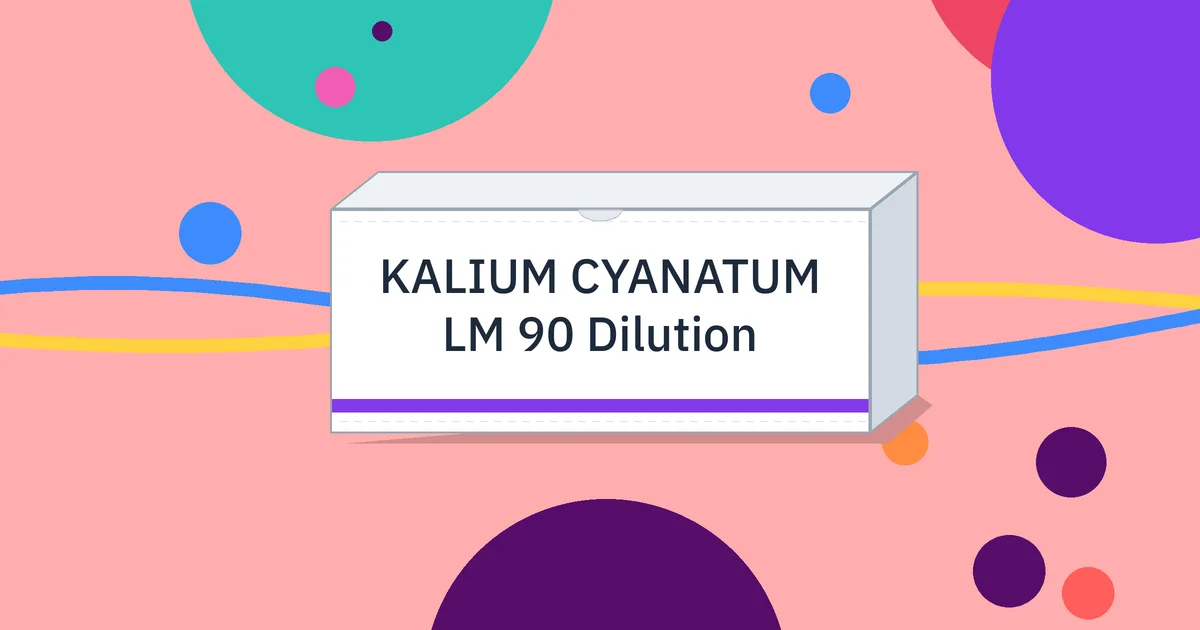 Symbolbild: Packung mit der Aufschrift KALIUM CYANATUM LM 90 Dilution (PZN 12920875) – Verfügbarkeit und Bezug in Apotheken in Frankfurt am Main