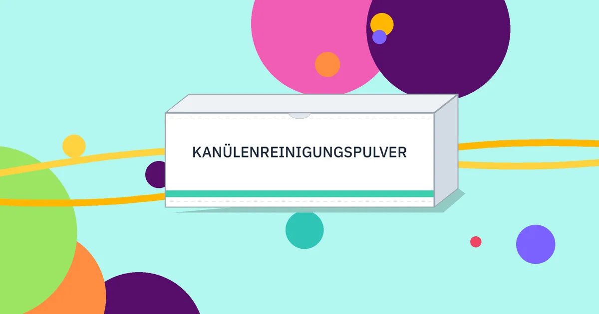 Symbolbild: Packung mit der Aufschrift KANÜLENREINIGUNGSPULVER (PZN 04770568) – Verfügbarkeit und Bezug in Apotheken in Frankfurt am Main
