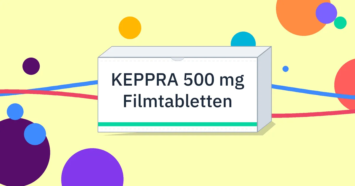 Symbolbild: Packung mit der Aufschrift KEPPRA 500 mg Filmtabletten (PZN 01218043) – Verfügbarkeit und Bezug in Apotheken in Frankfurt am Main