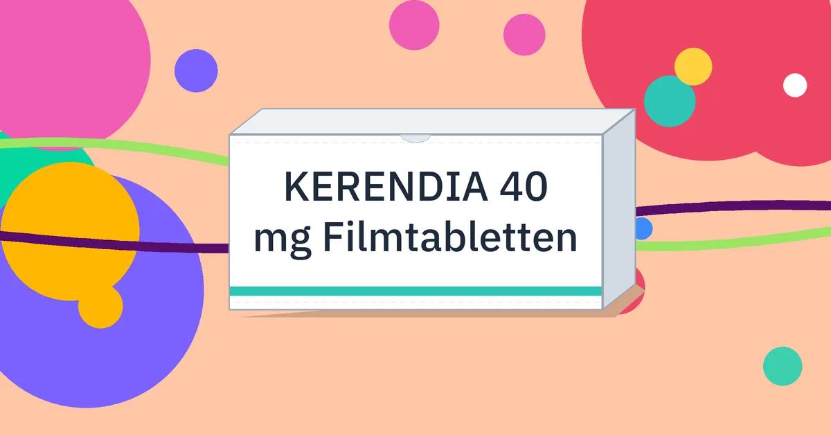 Symbolbild: Packung mit der Aufschrift KERENDIA 40 mg Filmtabletten (PZN 19840139) – Verfügbarkeit und Bezug in Apotheken in Frankfurt am Main
