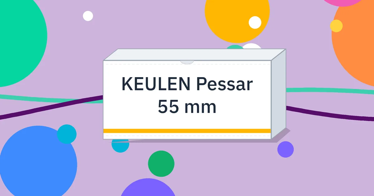 Symbolbild: Packung mit der Aufschrift KEULEN Pessar 55 mm (PZN 07275579) – Verfügbarkeit und Bezug in Apotheken in Frankfurt am Main
