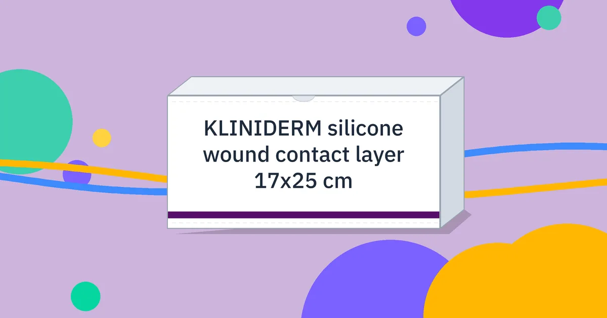 Symbolbild: Packung mit der Aufschrift KLINIDERM silicone wound contact layer 17x25 cm (PZN 13749544) – Verfügbarkeit und Bezug in Apotheken in Frankfurt am Main