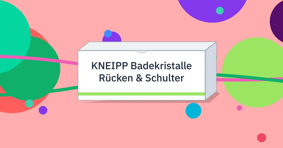 Symbolbild: Packung mit der Aufschrift KNEIPP Badekristalle Rücken & Schulter (PZN 19455016) – Verfügbarkeit und Bezug in Apotheken in Frankfurt am Main