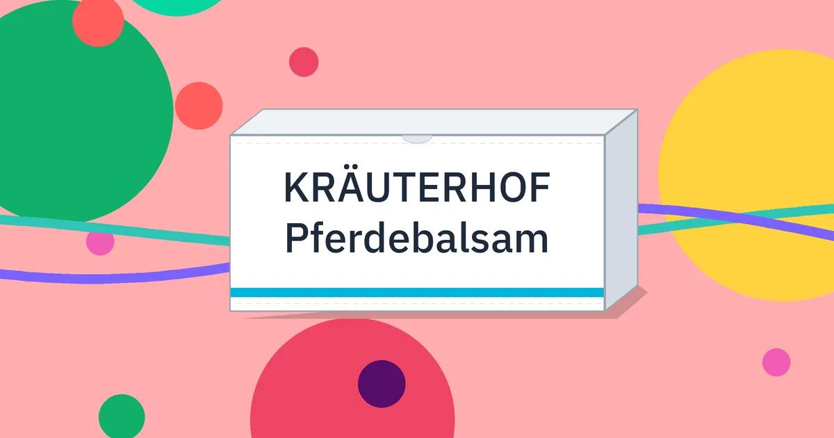 Symbolbild: Packung mit der Aufschrift KRÄUTERHOF Pferdebalsam (PZN 05949849) – Verfügbarkeit und Bezug in Apotheken in Frankfurt am Main