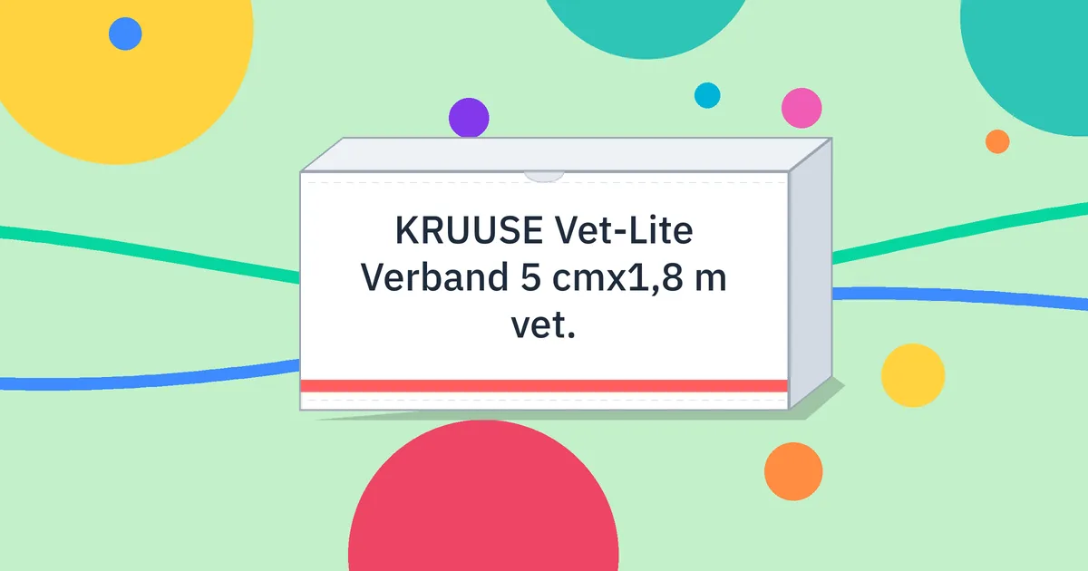 Symbolbild: Packung mit der Aufschrift KRUUSE Vet-Lite Verband 5 cmx1,8 m vet. (PZN 18443206) – Verfügbarkeit und Bezug in Apotheken in Frankfurt am Main