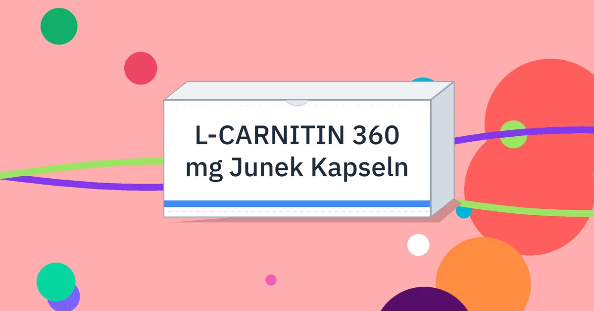 Symbolbild: Packung mit der Aufschrift L-CARNITIN 360 mg Junek Kapseln (PZN 00986018) – Verfügbarkeit und Bezug in Apotheken in Frankfurt am Main