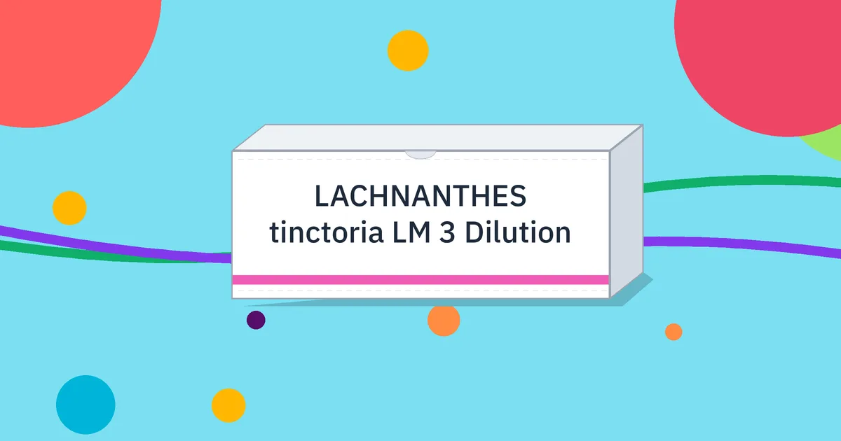 Symbolbild: Packung mit der Aufschrift LACHNANTHES tinctoria LM 3 Dilution (PZN 13520221) – Verfügbarkeit und Bezug in Apotheken in Frankfurt am Main