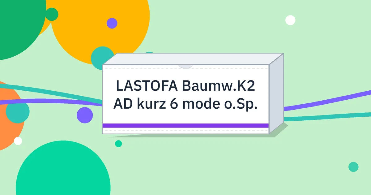 Symbolbild: Packung mit der Aufschrift LASTOFA Baumw.K2 AD kurz 6 mode o.Sp. (PZN 01945978) – Verfügbarkeit und Bezug in Apotheken in Frankfurt am Main