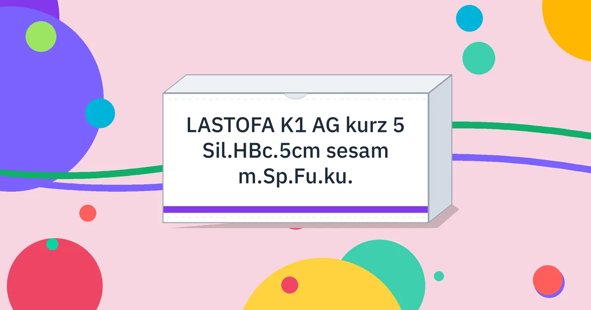 Symbolbild: Packung mit der Aufschrift LASTOFA K1 AG kurz 5 Sil.HBc.5cm sesam m.Sp.Fu.ku. (PZN 13793545) – Verfügbarkeit und Bezug in Apotheken in Frankfurt am Main