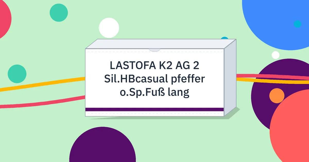 Symbolbild: Packung mit der Aufschrift LASTOFA K2 AG 2 Sil.HBcasual pfeffer o.Sp.Fuß lang (PZN 14149591) – Verfügbarkeit und Bezug in Apotheken in Frankfurt am Main