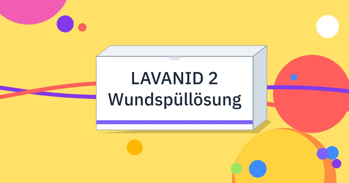 Symbolbild: Packung mit der Aufschrift LAVANID 2 Wundspüllösung (PZN 18731069) – Verfügbarkeit und Bezug in Apotheken in Frankfurt am Main