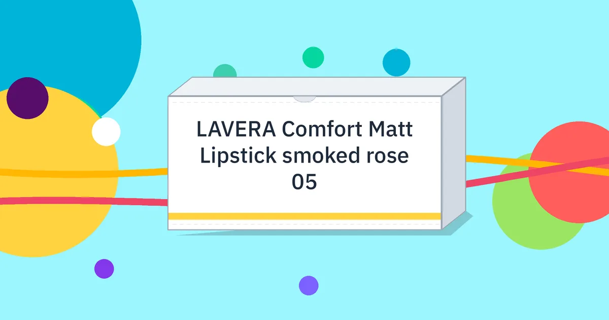 Symbolbild: Packung mit der Aufschrift LAVERA Comfort Matt Lipstick smoked rose 05 (PZN 18096851) – Verfügbarkeit und Bezug in Apotheken in Frankfurt am Main