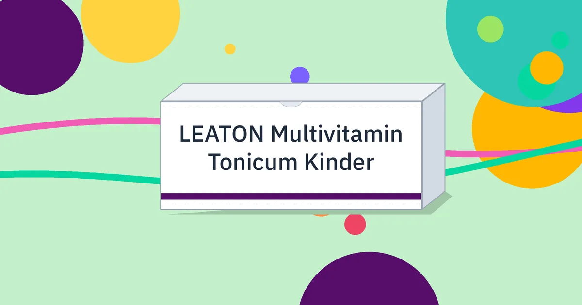 Symbolbild: Packung mit der Aufschrift LEATON Multivitamin Tonicum Kinder (PZN 00753515) – Verfügbarkeit und Bezug in Apotheken in Frankfurt am Main