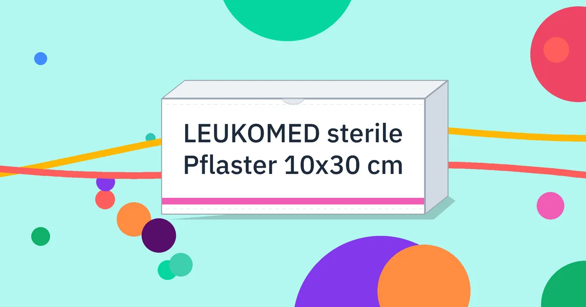 Symbolbild: Packung mit der Aufschrift LEUKOMED sterile Pflaster 10x30 cm (PZN 16002082) – Verfügbarkeit und Bezug in Apotheken in Frankfurt am Main