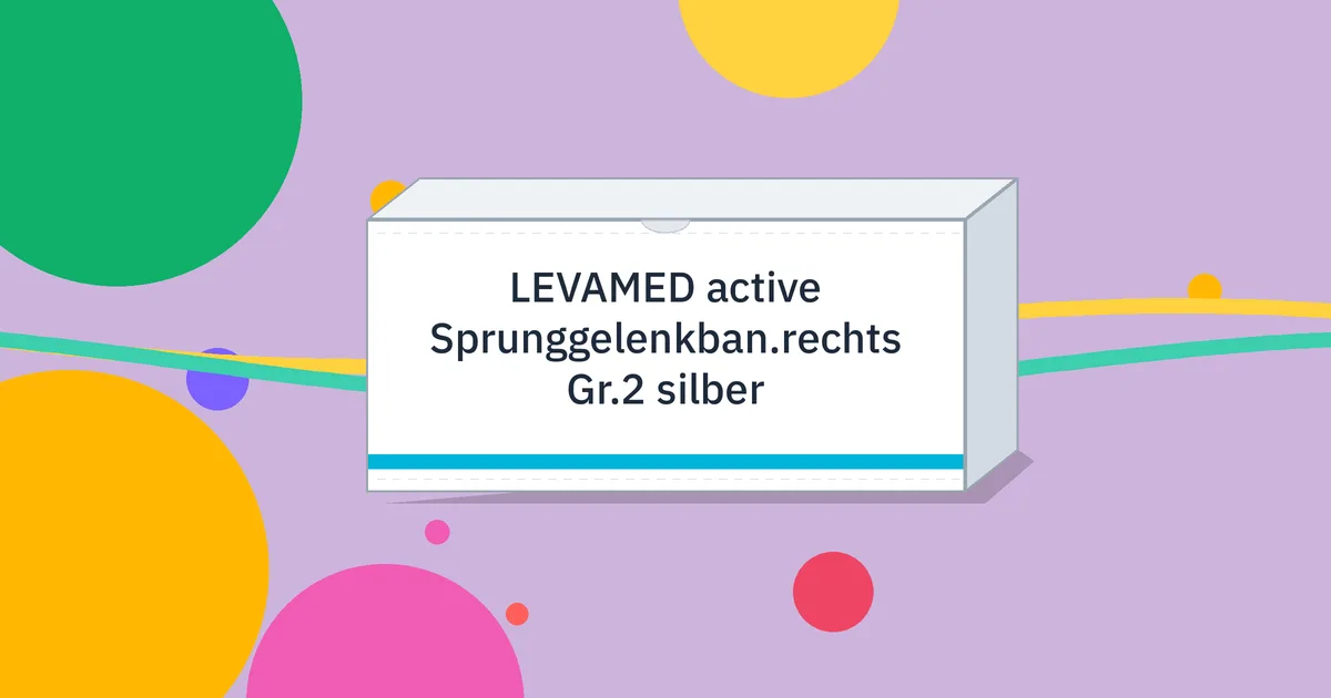 Symbolbild: Packung mit der Aufschrift LEVAMED active Sprunggelenkban.rechts Gr.2 silber (PZN 15294527) – Verfügbarkeit und Bezug in Apotheken in Frankfurt am Main