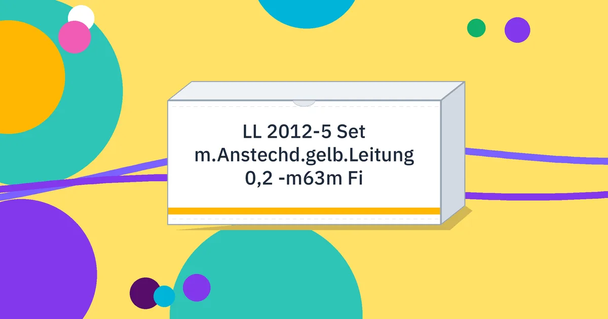 Symbolbild: Packung mit der Aufschrift LL 2012-5 Set m.Anstechd.gelb.Leitung 0,2 -m63m Fi (PZN 14404540) – Verfügbarkeit und Bezug in Apotheken in Frankfurt am Main