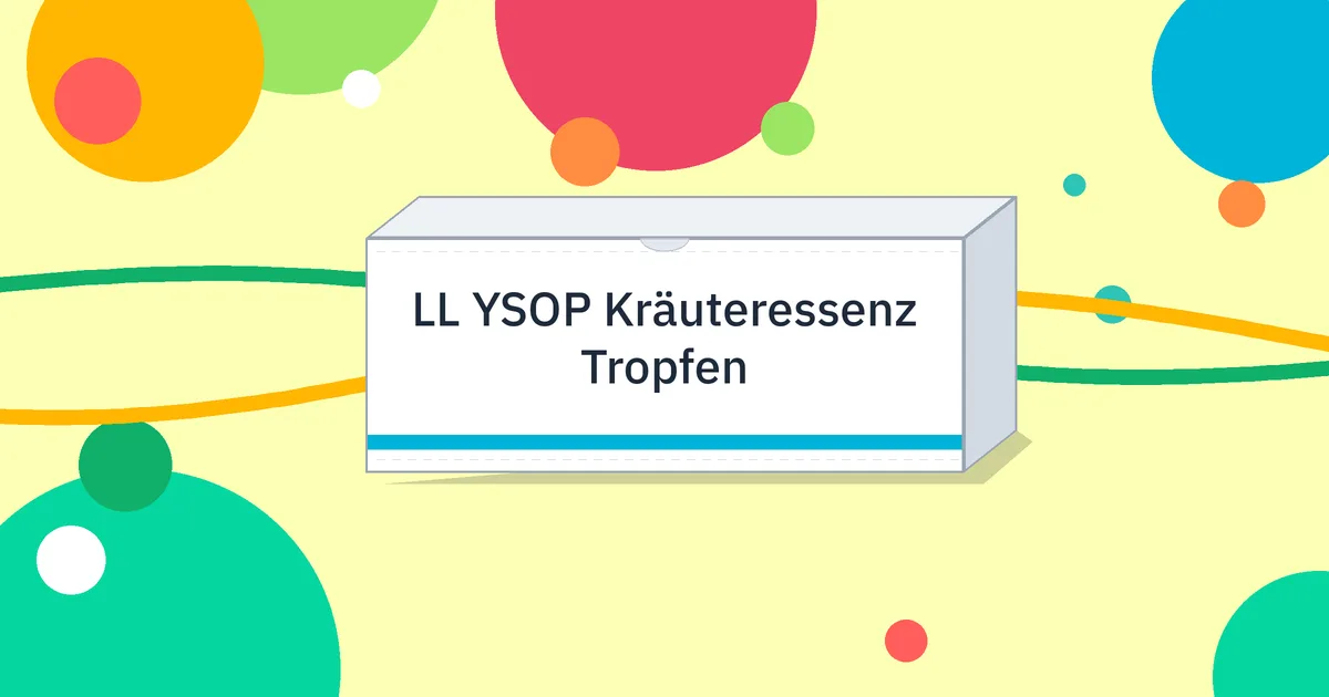 Symbolbild: Packung mit der Aufschrift LL YSOP Kräuteressenz Tropfen (PZN 20314479) – Verfügbarkeit und Bezug in Apotheken in Frankfurt am Main
