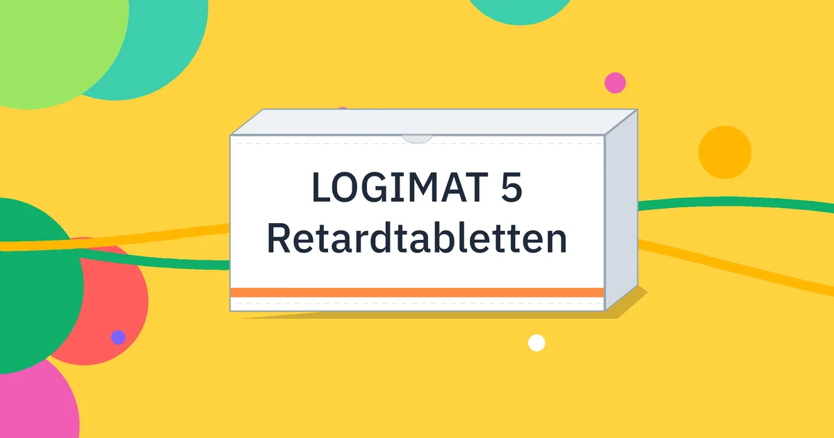 Symbolbild: Packung mit der Aufschrift LOGIMAT 5 Retardtabletten (PZN 05599154) – Verfügbarkeit und Bezug in Apotheken in Frankfurt am Main