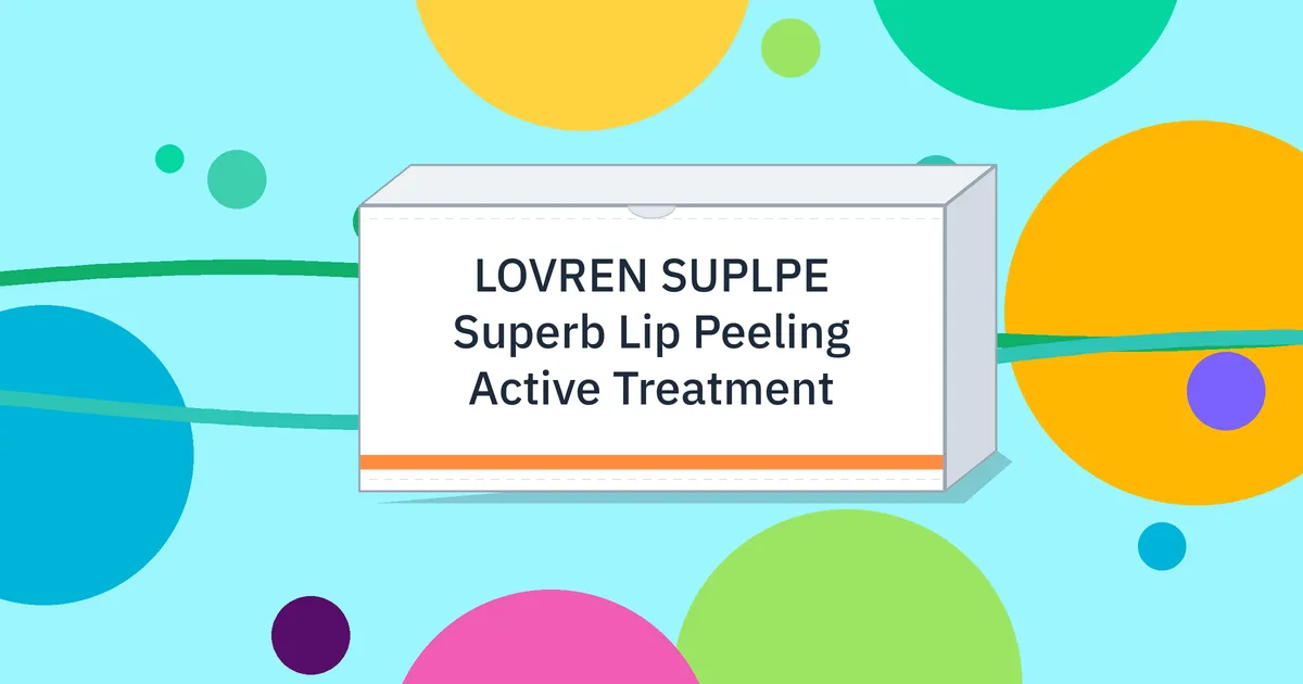 Symbolbild: Packung mit der Aufschrift LOVREN SUPLPE Superb Lip Peeling Active Treatment (PZN 20031020) – Verfügbarkeit und Bezug in Apotheken in Frankfurt am Main