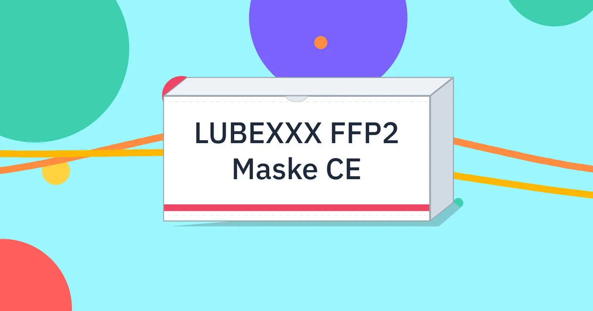 Symbolbild: Packung mit der Aufschrift LUBEXXX FFP2 Maske CE (PZN 17205663) – Verfügbarkeit und Bezug in Apotheken in Frankfurt am Main