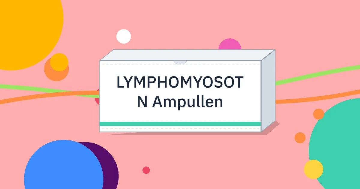 Symbolbild: Packung mit der Aufschrift LYMPHOMYOSOT N Ampullen (PZN 01674746) – Verfügbarkeit und Bezug in Apotheken in Frankfurt am Main